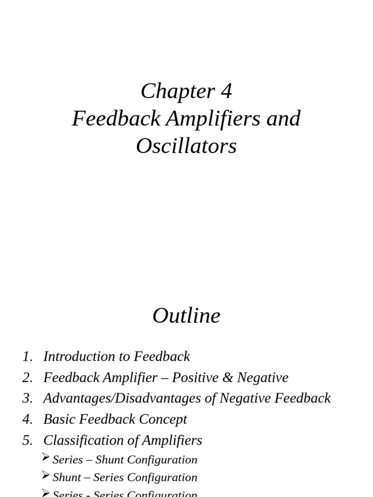 Feedback Amplifiers and Oscillators Overview | PDF | Amplifier | Electronic Oscillator