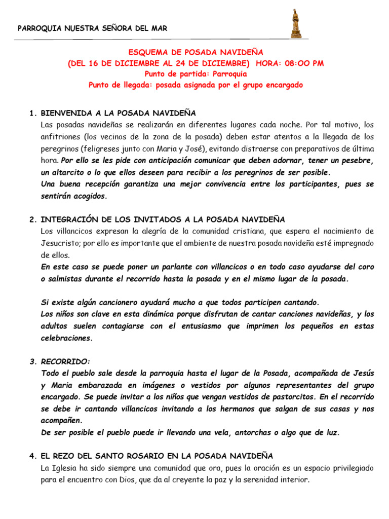 Esquema de Posada Navideña 2024 | PDF | Oración | Navidad