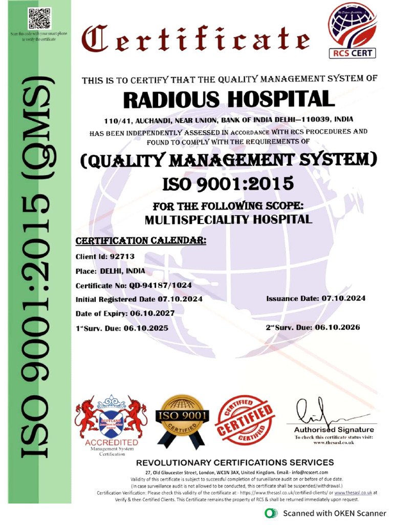 QMS Certificate | PDF