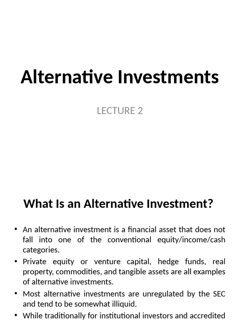 Alternative Investments Full | PDF | Investment Fund | Investing