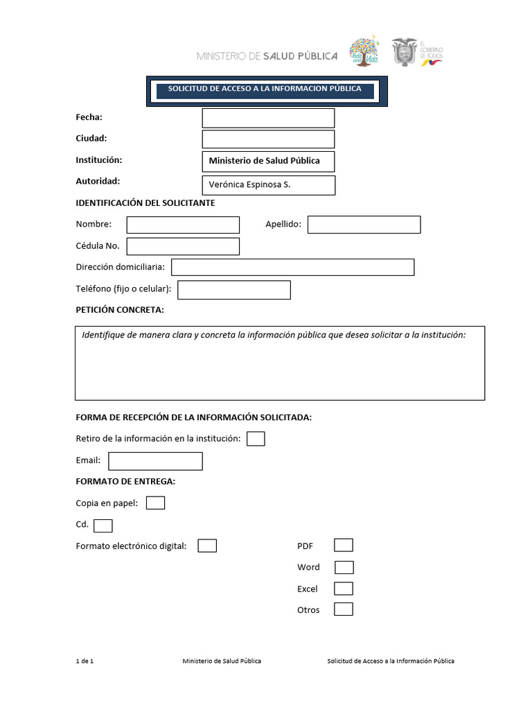 Solicitud de Información Pública MSP | PDF