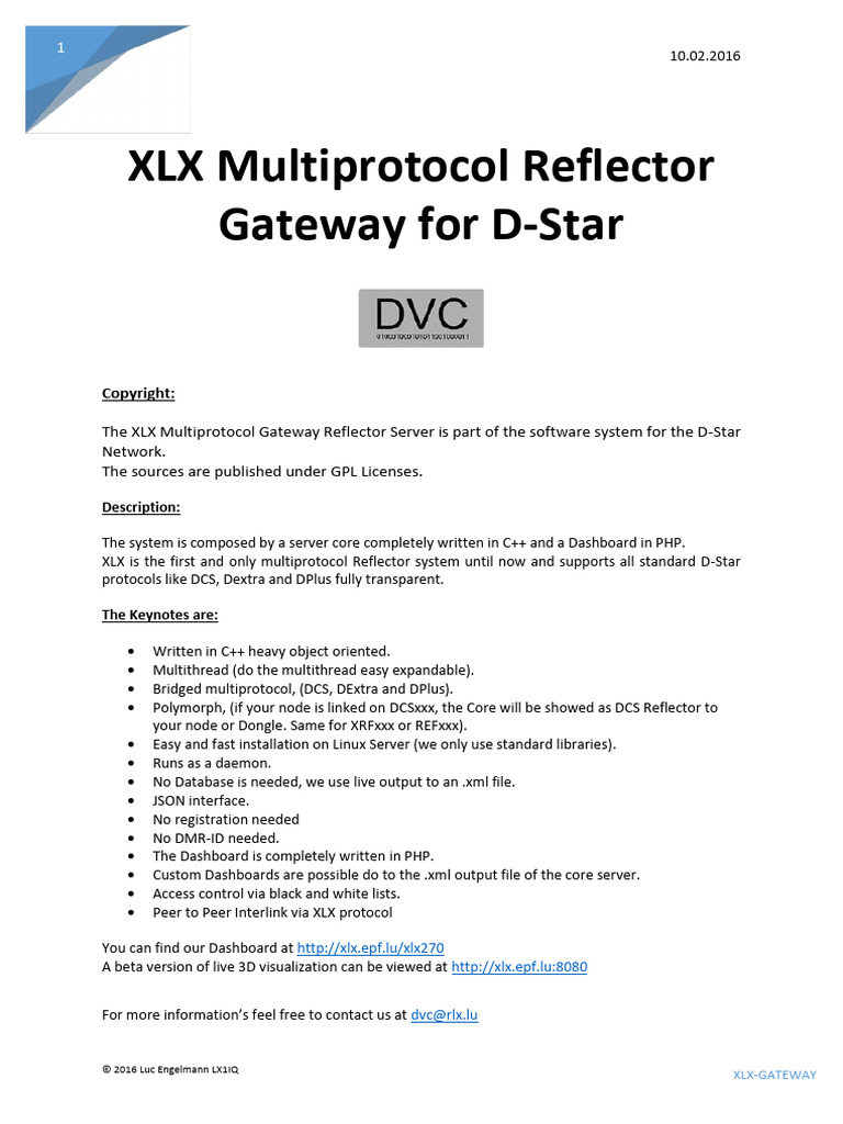 XLX Multiprotocol Reflector Gateway Description | PDF
