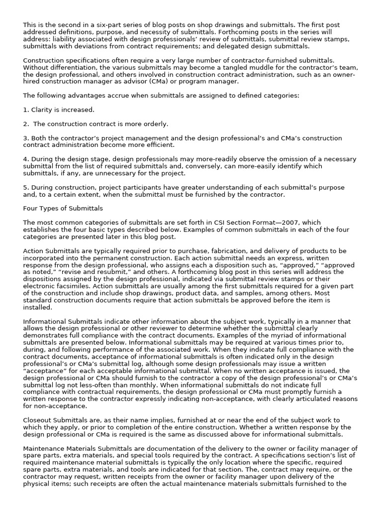 Submittal List Sample | PDF | Specification (Technical Standard)