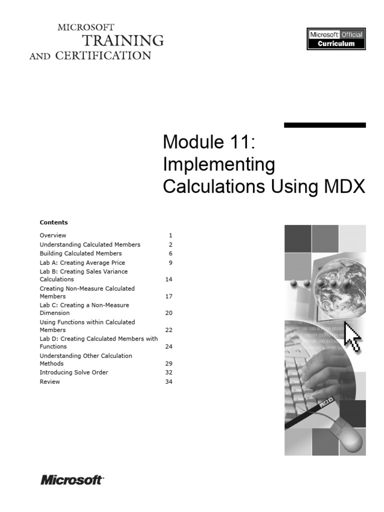 Implementing Calculations Using MDX | PDF | Computing | Software