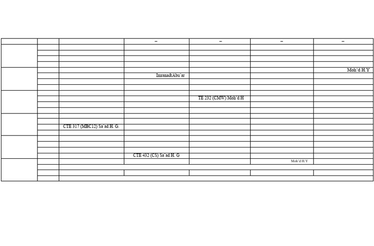 1st & 3rd Lectur Table 20232024 | PDF