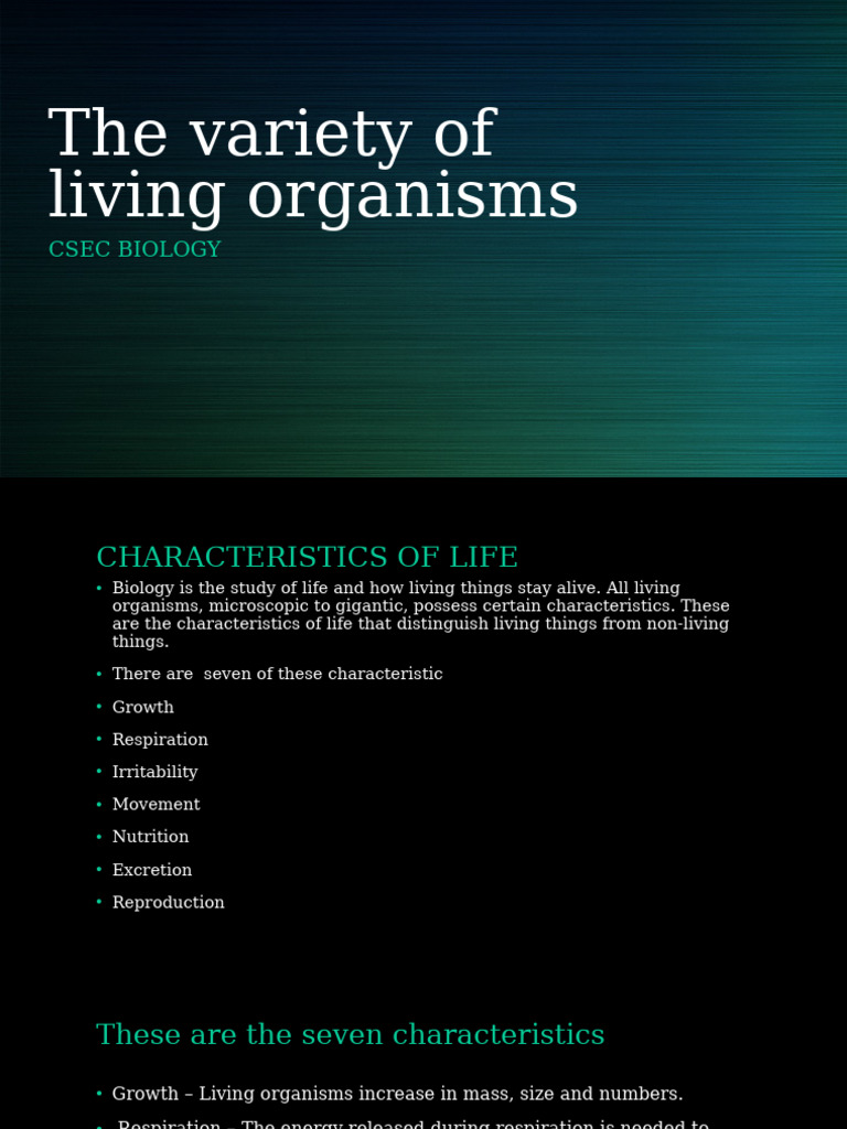 The Characteristics of Living Organisms | PDF | Protozoa | Life