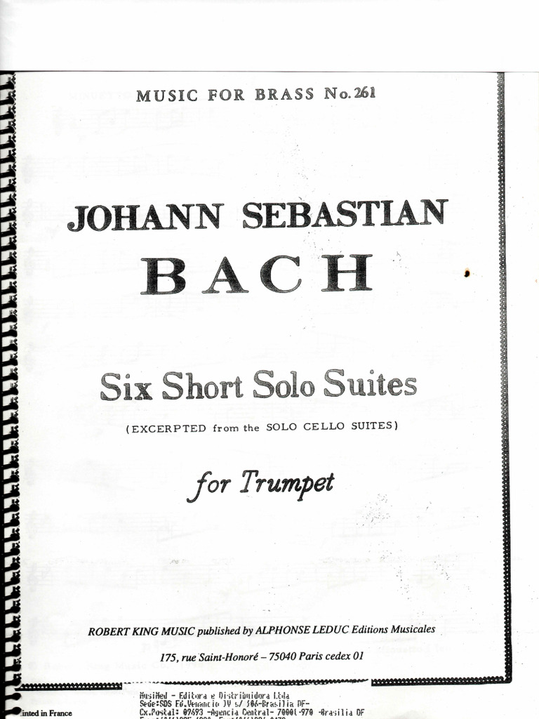 Solos suites Bach Trumpet. | PDF
