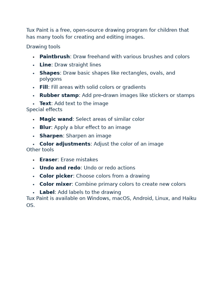 Tux Paint Basics | PDF
