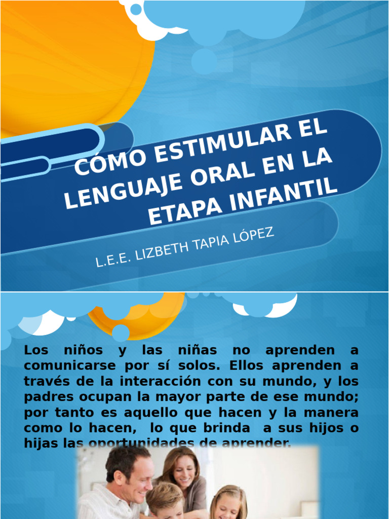 Estimulación del Lenguaje Oral Infantil | PDF | Habla | Aquisición de ...