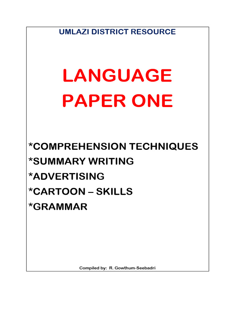 Language Booklet - All Sections | PDF | Verb | Adverb