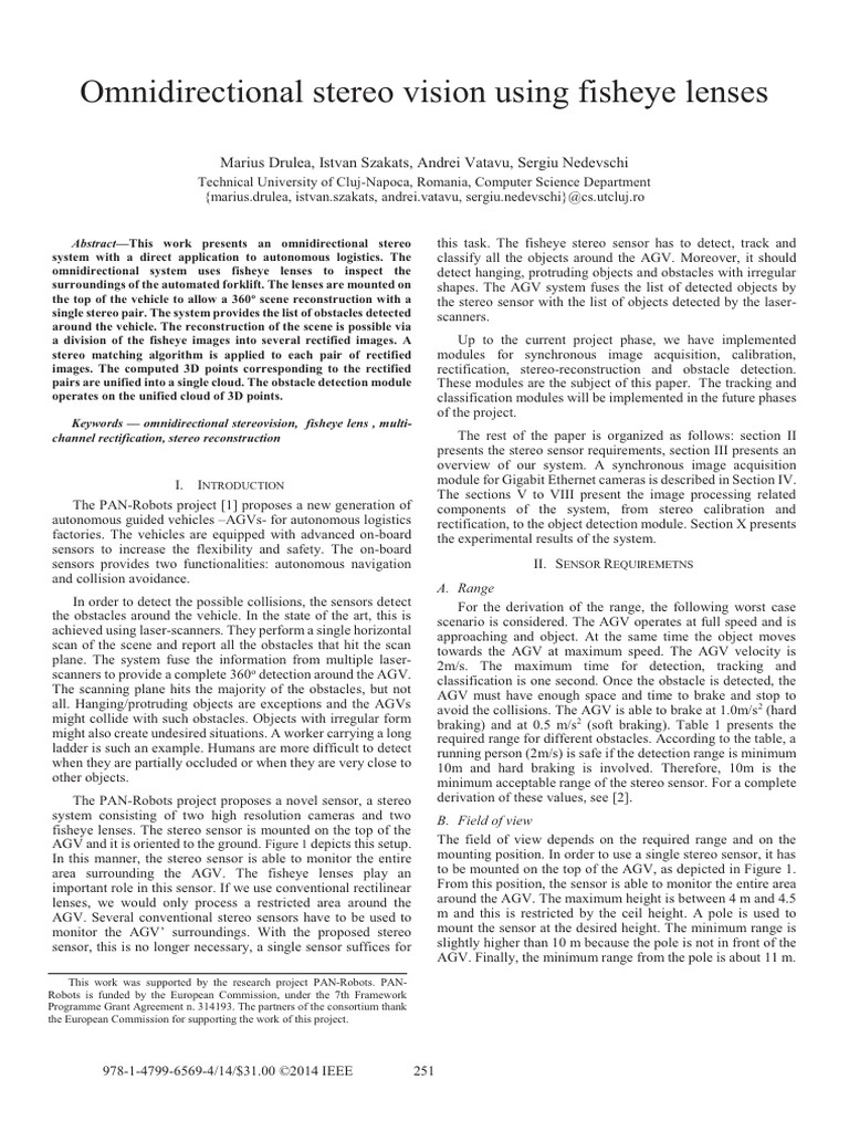 8 - Omnidirectional - Stereo - Vision - Using - Fisheye - Lenses | PDF ...