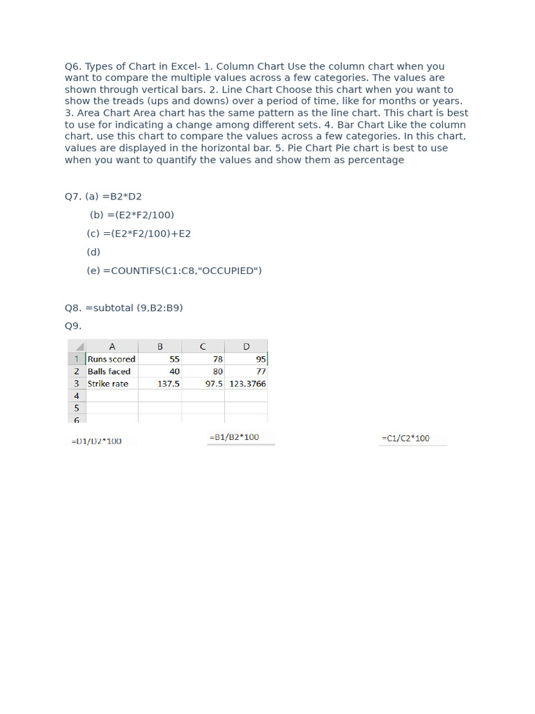 Types of Chart in Excel | PDF