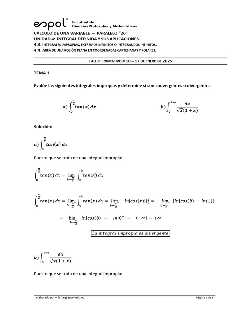 2024 II PAO CUV P26 TF10 Solución | PDF | Integral | Geometría