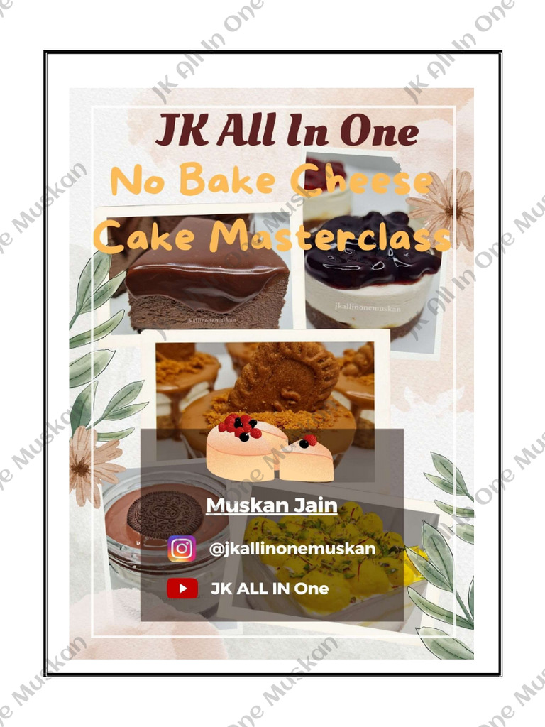 No Bake Cheesecake MasterClass Final PDF by JK All in One Muskan | PDF