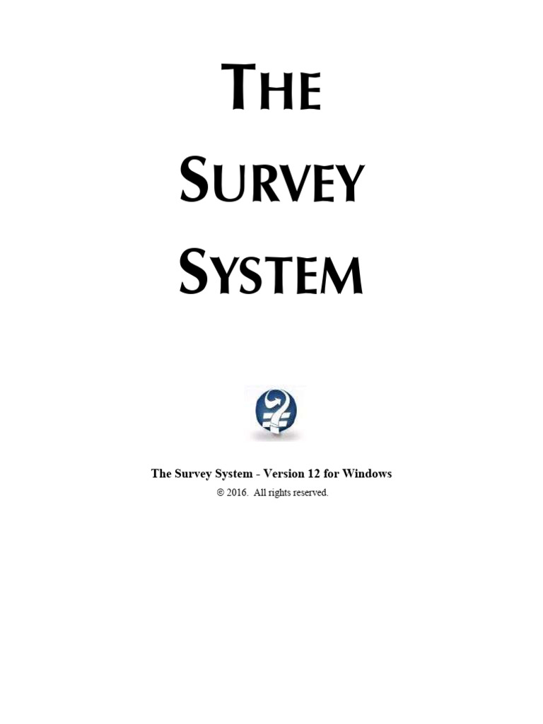 Survey System Ver12 Tutorial | PDF | Computer File | Microsoft Windows