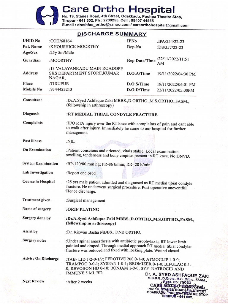 Discharge Summary | PDF