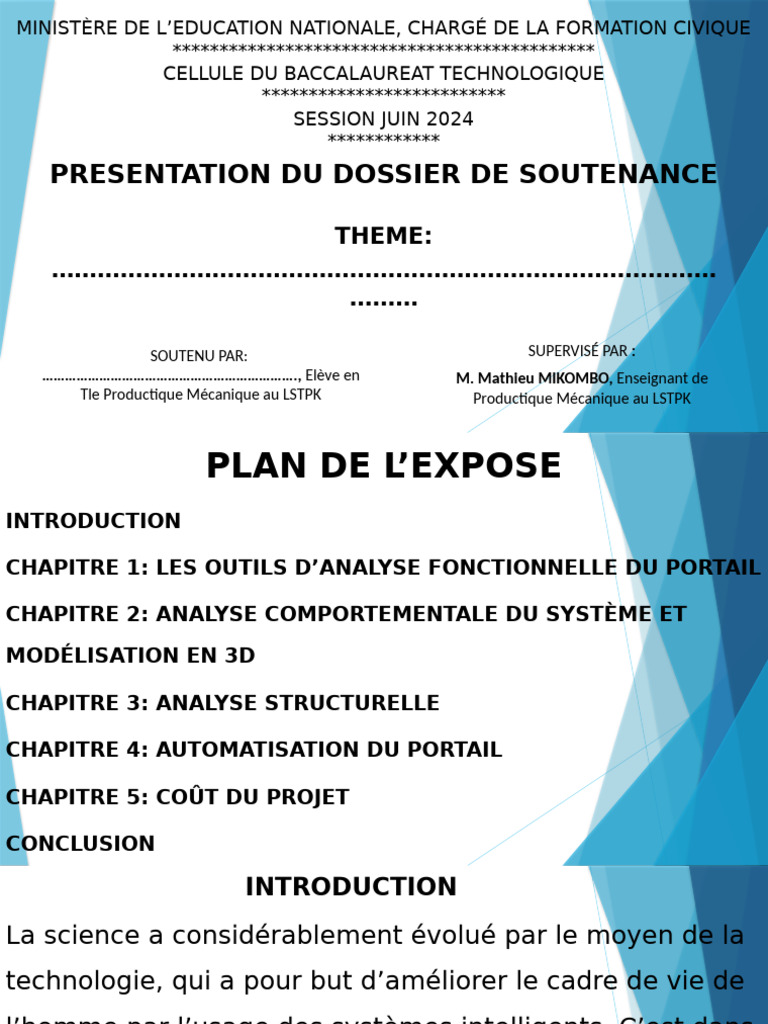 Prensentation Du Dossier de Soutenance | PDF