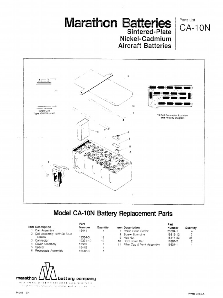 Ca-10n Battery Replacement Parts | PDF