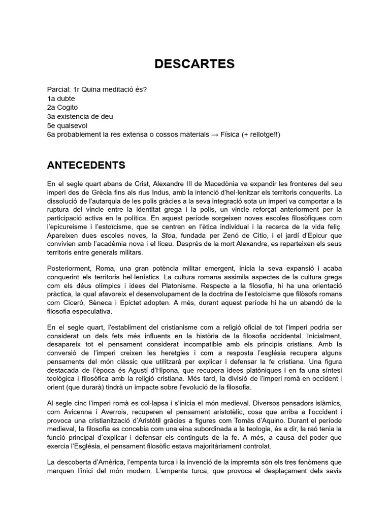 DESCARTES 2 BATX TEMA COMPLETO | PDF
