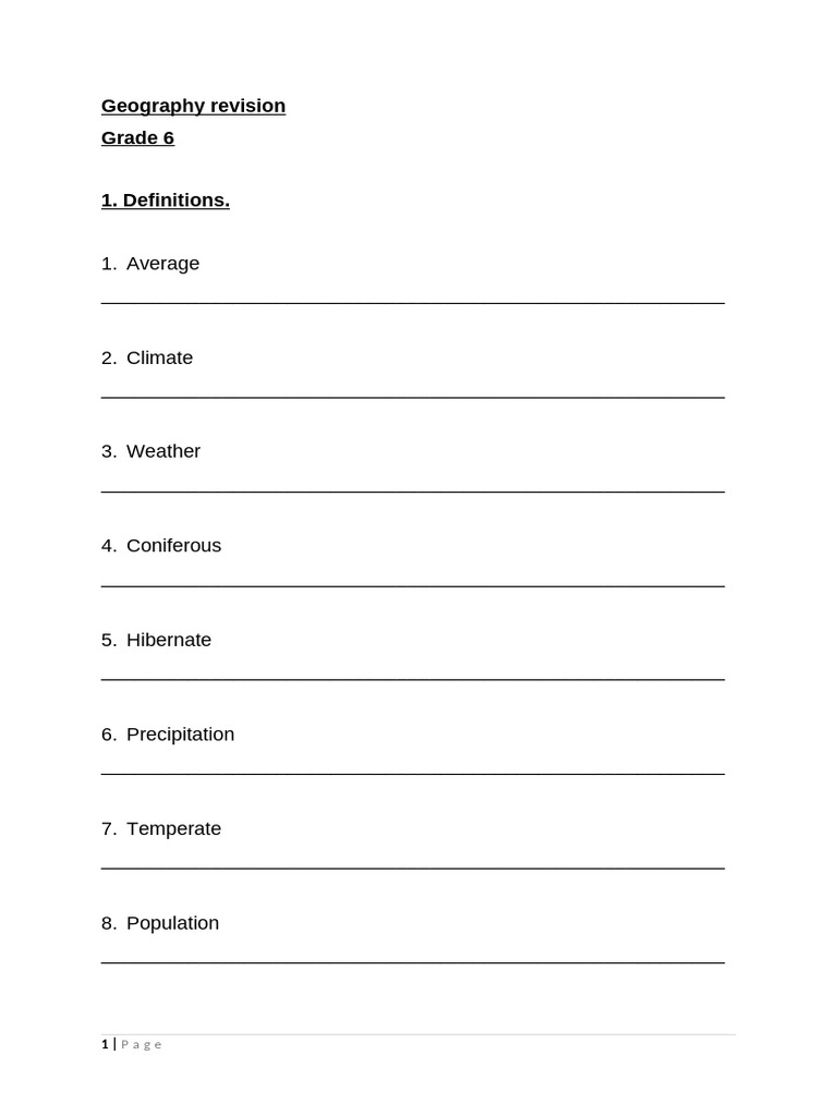 Geography revision | PDF | Rain | Temperate Climate