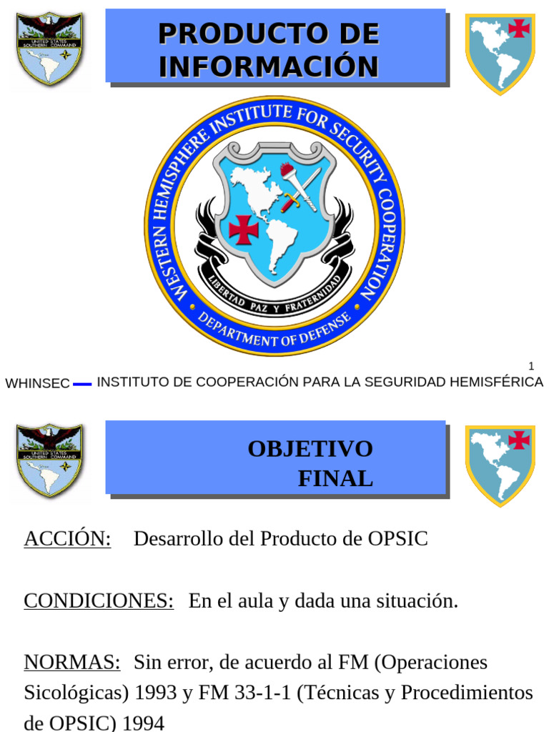 Desarrollo de Productos OPSIC en WHINSEC | PDF | Planificación