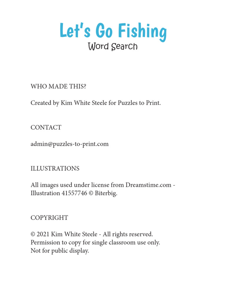 Fishing Vocabulary Word Search | PDF | Word Search | Word Puzzles