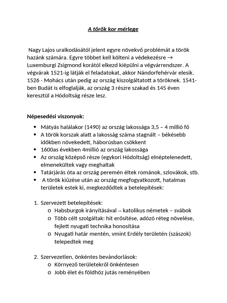 A Török Kor Mérlege | PDF