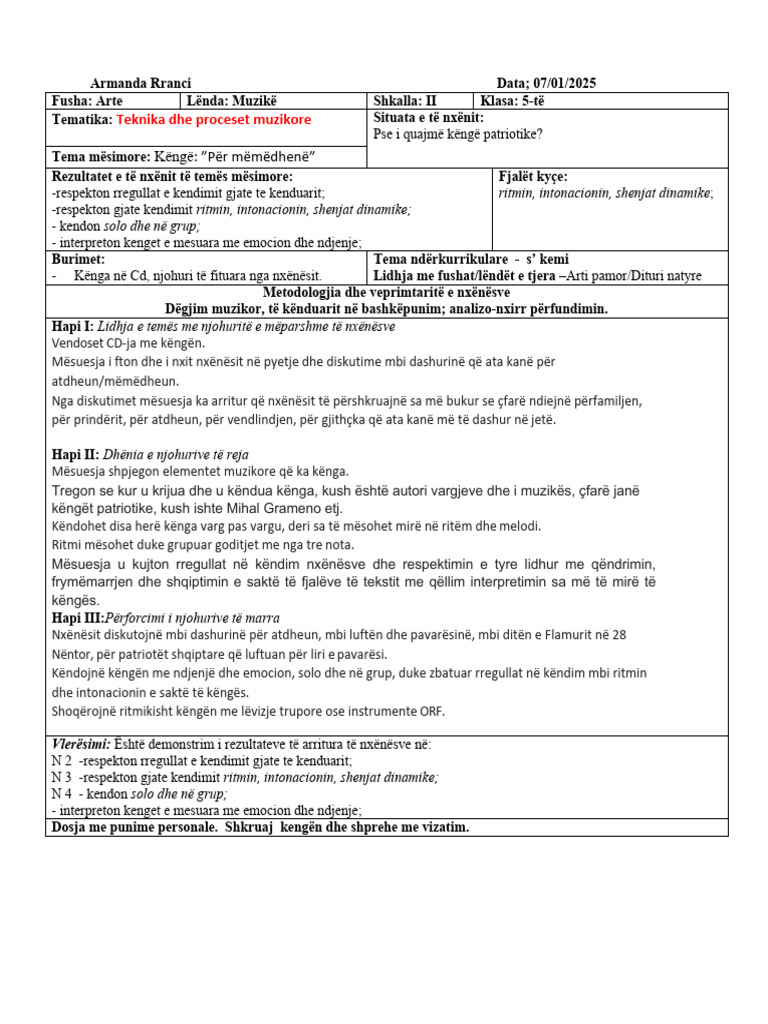 Ditar Muzike KL 5 Periudha 2 2020-2021 | PDF