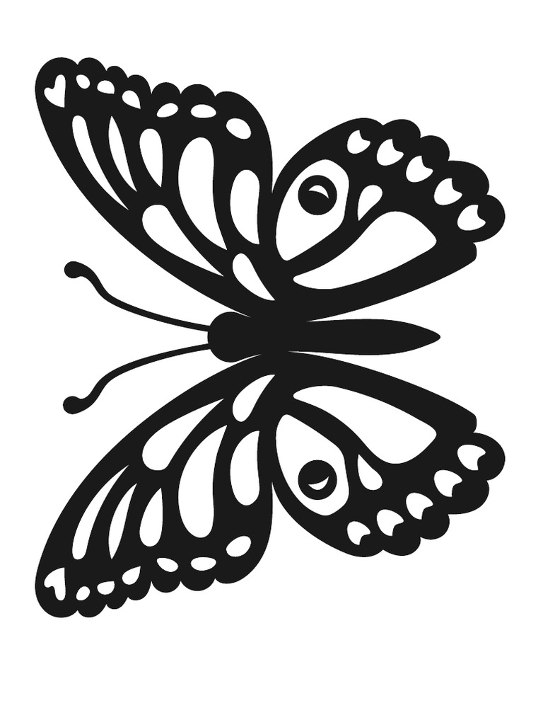Butterflies Colouring in Worksheet in Black and White Vintage Style PDF ...
