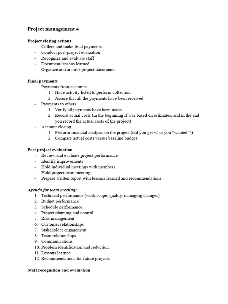 Project management 4 | PDF | Evaluation | Project Management
