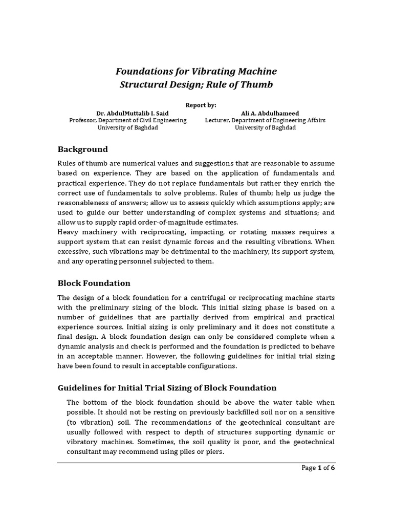 Designing Foundations for Vibrating Machines | PDF | Deep Foundation ...