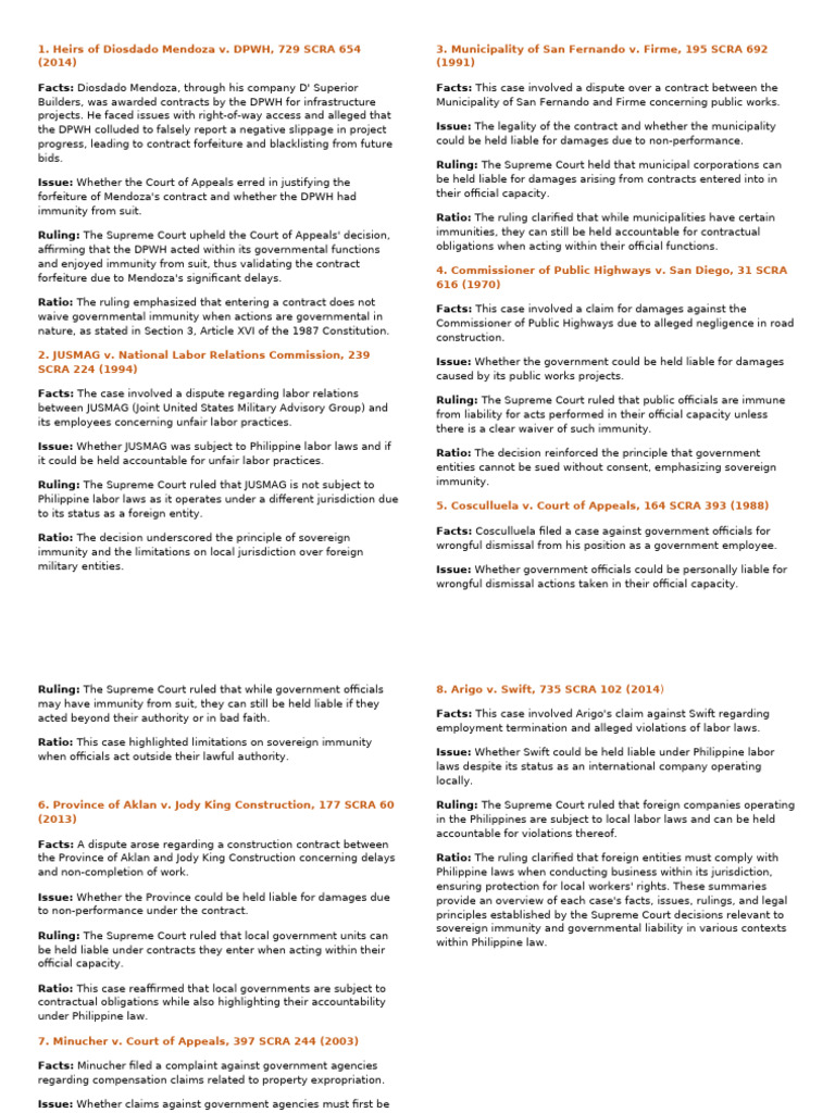 Cases | PDF | Sovereign Immunity | Legal Liability