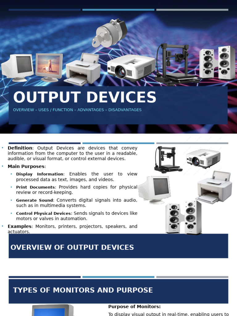 Output devices | PDF | Computer Monitor | Printer (Computing)