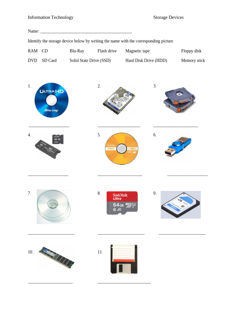 Storage Devices Activity | PDF