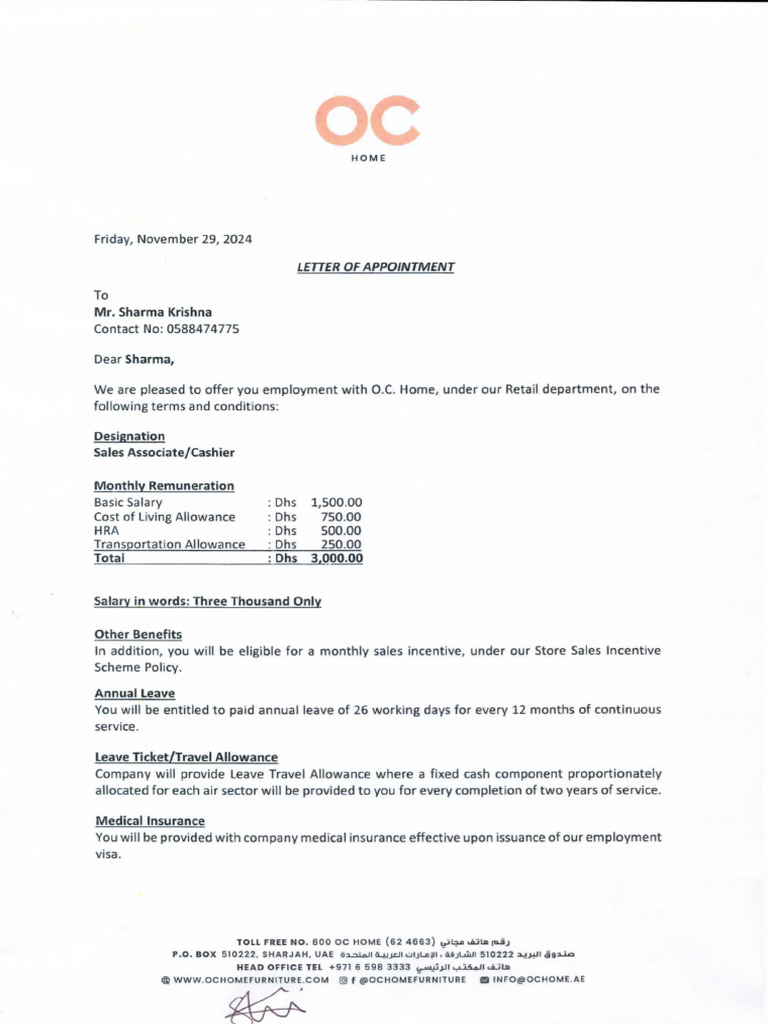 Offer Letter | PDF