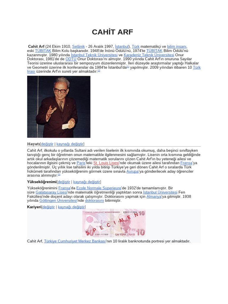 Cahit Arf | PDF