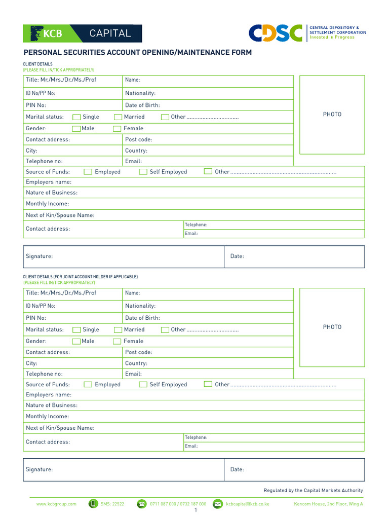 Individual Account Opening Form | PDF | Legal Liability | Securities ...