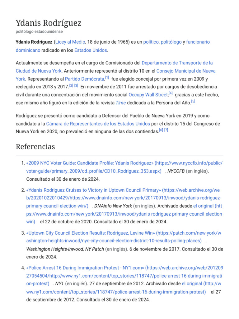 Ydanis Rodríguez - Wikipedia, La Enciclopedia Libre | PDF