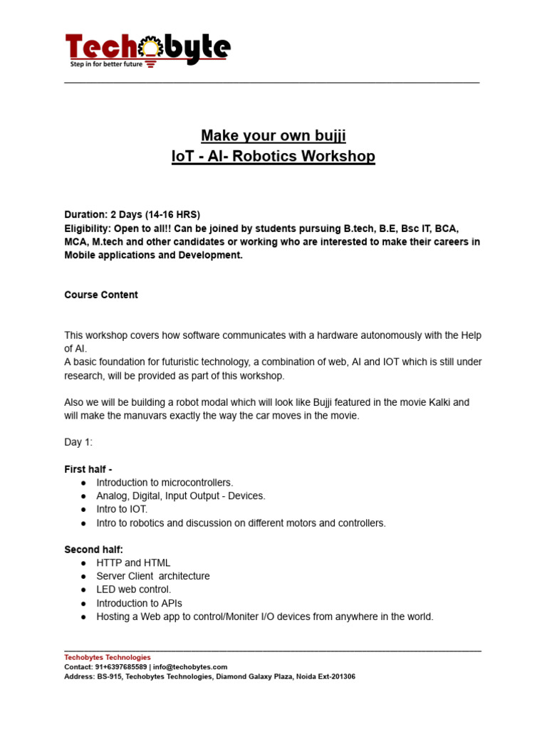 IoT With Robotics (Bujji) | PDF