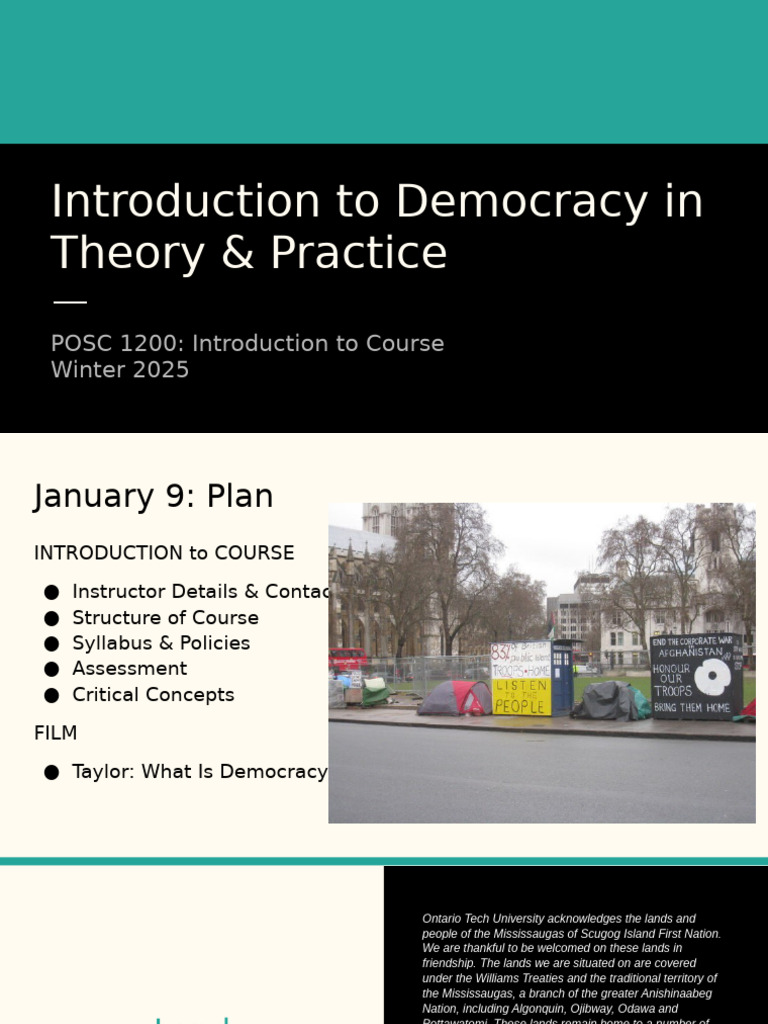2025 POSC 1200 Introduction to Democracy in Theory & Practice_ January 9 (2) | PDF | Essays | Theory