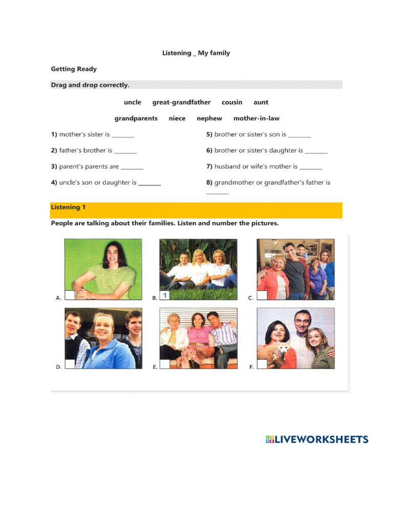 FAMILY Worksheet | PDF
