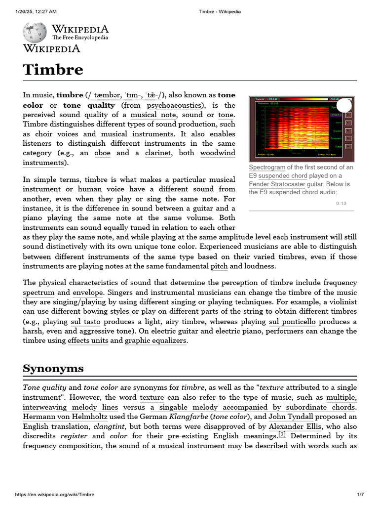 Timbre - 05 | PDF | Harmonic | Acoustics