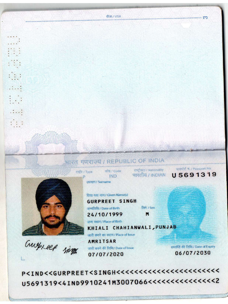 Gurpreet Singh Passport | PDF