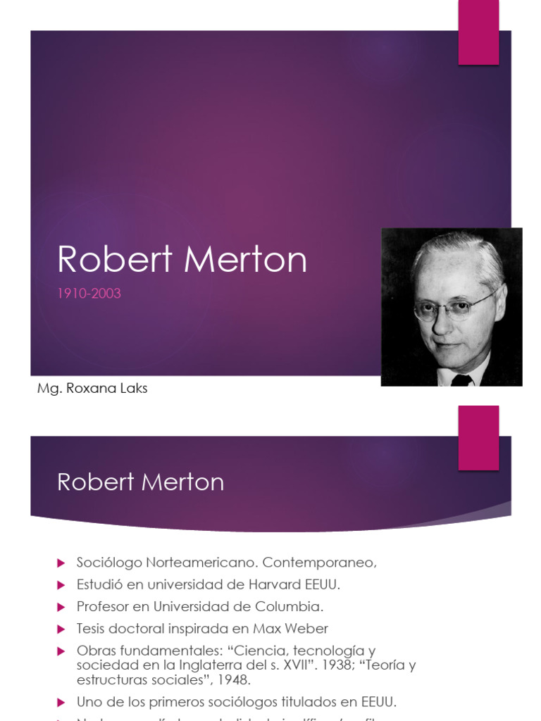 Teoría de Anomia y Adaptación de Merton | PDF | Sociología | Ciencias ...