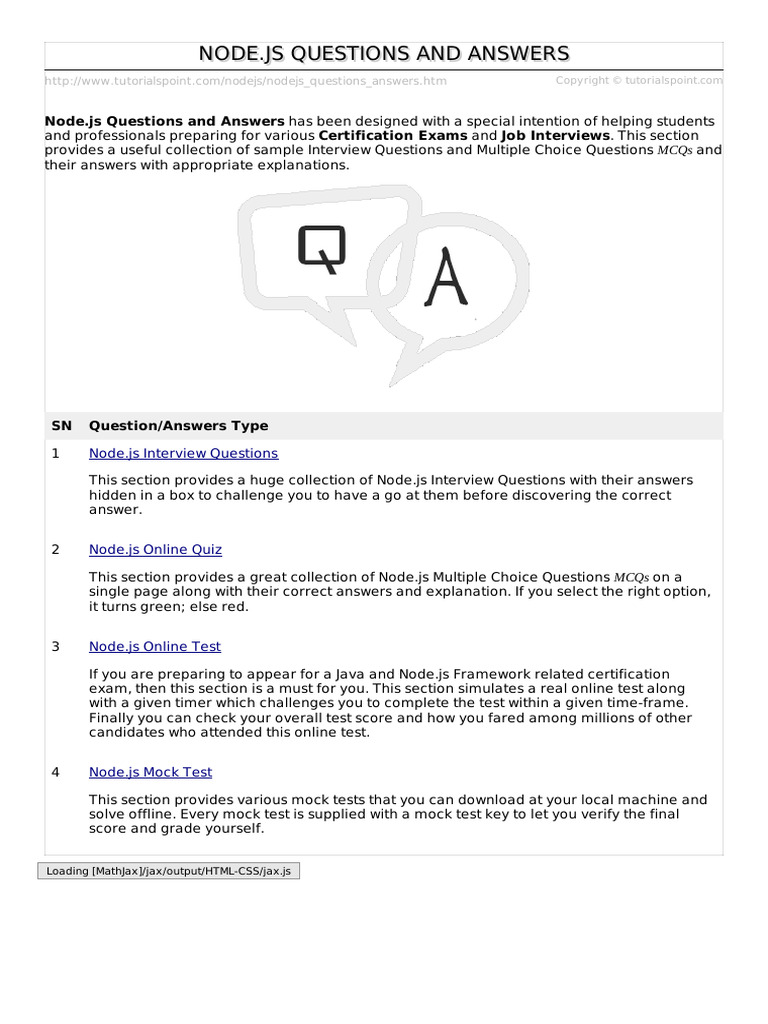 Nodejs Questions Answers | PDF