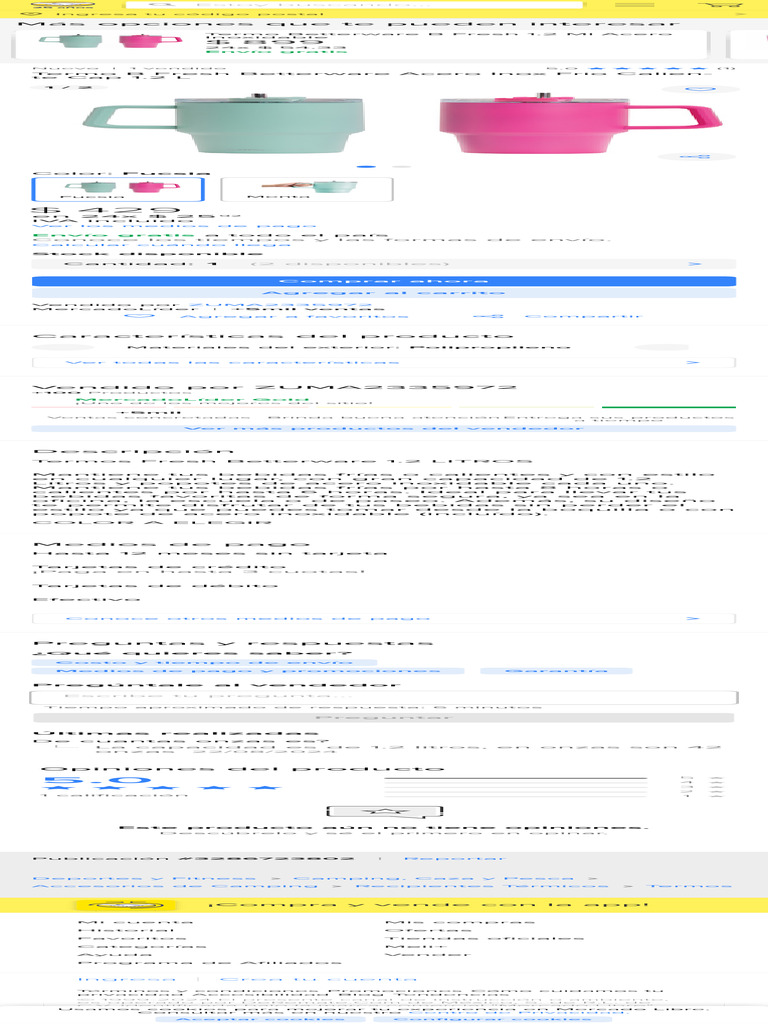 Termo B Fresh Betterware Acero Inox Frio Caliente Cap 1.2 L Envío Gratis | PDF
