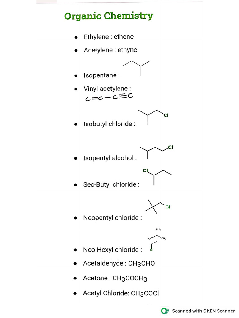 organic chem common names | PDF