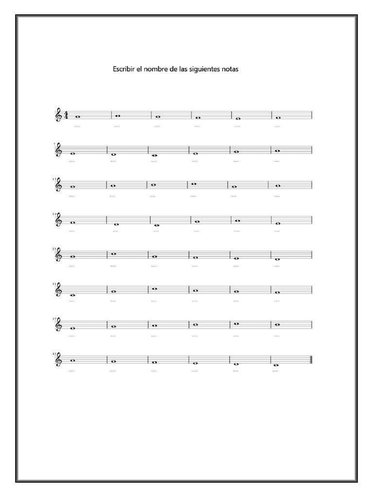 Ejercicio Notas Musicales 2 | PDF