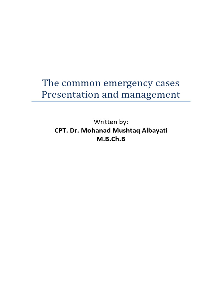 The Common Emergency Cases Presentation and Management | PDF | Myocardial Infarction ...