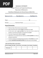 Maths For Natural Sciences | PDF | Function (Mathematics) | Derivative